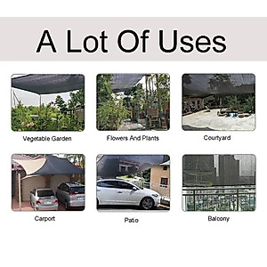 TOTOZAKUL Shade Cloth - Garden Mesh Netting Black-7x7 FT,with Grommets Outdoor Sun Cover for Pergola Patio Plants Greenhouse Chicken Coop Shading Rate 70-90% Sunblock Net Patio,Shade Sails Lawn