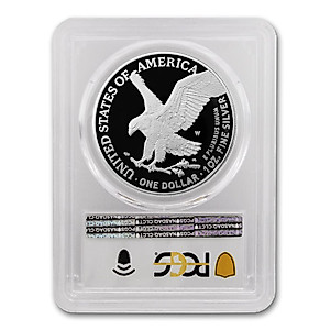 2022 W 1 oz Proof American Silver Eagle Coin PR-70 Deep Cameo (PR70DCAM - Advanced Release - Flag Label) with Original Certificate of Authenticity $1 PCGS Mint State