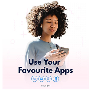 travSIM Prepaid SIM Card USA | Uses The AT&T Network | 50GB Mobile Data at 4G/5G speeds | US SIM Card has Unlimited National Calls & Texts | US Mobile SIM Card 30 Days