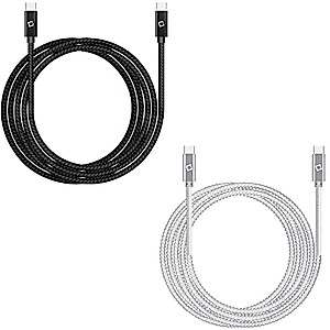 Dual USB-C/PD 60W Fast Charging Cord Compatible with vivo V20 SE Plus 5Gbps Data Transfer for Power Delivery Hi Capacity Charging (White)