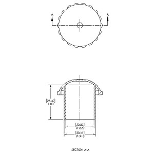 Caplugs ZBC01Q1 Plastic Cylinder Valve Threaded Cap BC-01, PE-LD, Please See Drawing, Orange (Pack of 8)