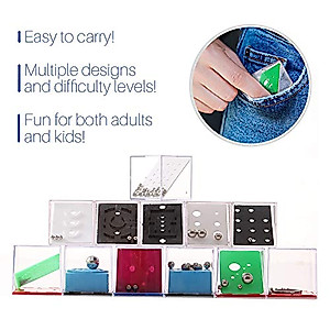 Balance IQ Maze Game Mini Fidget Puzzle Box 12Pcs for Kids and Adults Brain Teaser Puzzle Cubes for Challenge, Decompression and Special Needs Best Stocking Stuffers &Party Favor Games, Prizes Gifts