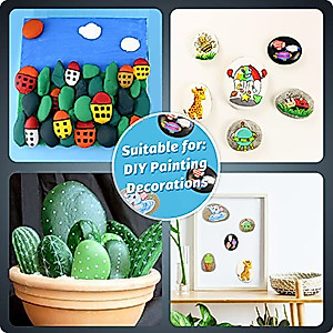 DALTACK 20PCS Large Rocks,Natural River Flat Rocks for Painting, 2"-3" Inches Stones for Arts & Craftingt