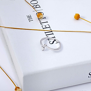 VIKI LYNN Semicolon Rings 925 Sterling Silver CZ Adjustable Open Jewelry for Women