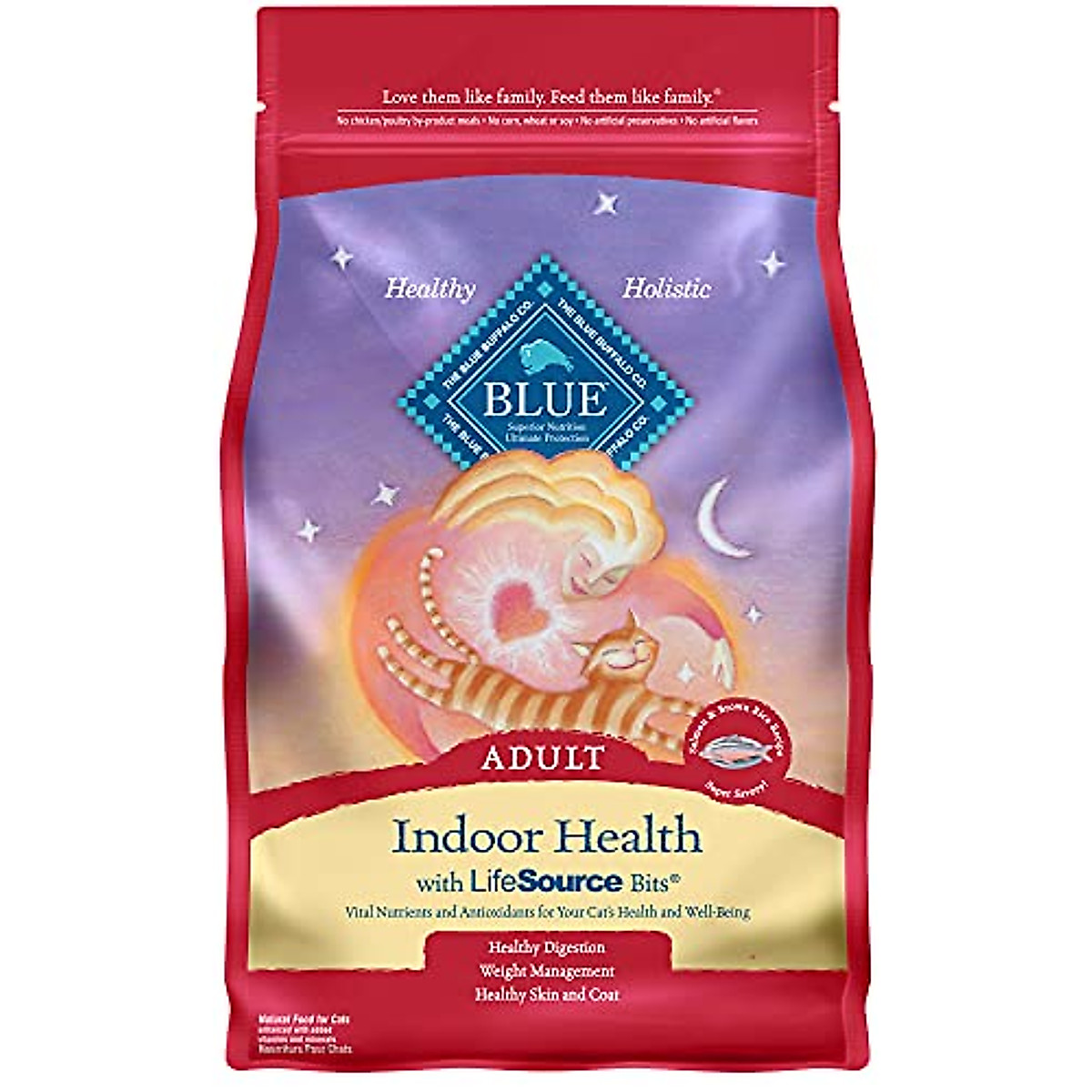 Blue Buffalo Indoor Health Natural Adult Dry Cat Food, Salmon & Brown Rice 5-lb