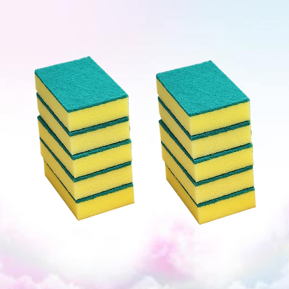 Cabilock Multifunctional Cleaning Sponges Set Scouring Pads for Kitchen Bathroom 10pcs/box