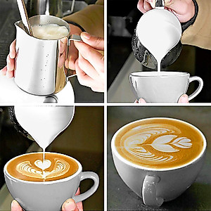 Milk Frothing Pitcher, Stainless Steel Art Creamer Cup Milk Frother Steamer Cup Stainless Steel Coffee Milk Frothing Cup,Coffee Steaming Pitcher 12oz/350ml