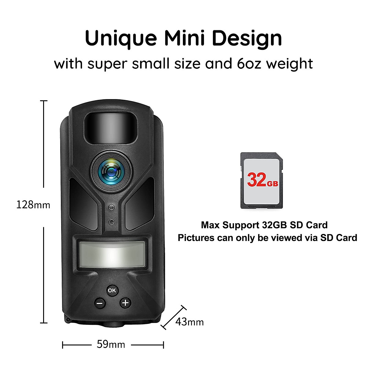 OUTDOOR EXPERT 20MP Mini Trail Camera,1080P Hunting Trail Camera with No Glow 940nm Night Vision Motion Activated IP66 Waterproof,80ft Illumination Range Hunting Game Cam for Wildlife Monitoring