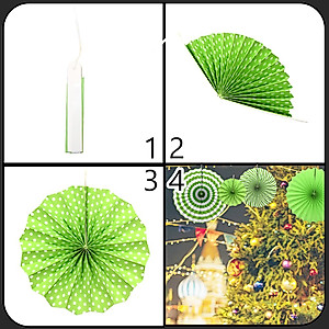 GOSHUN 6 Pieces Hanging Paper Fans Paper Fans Decoration for Wedding Retirement Graduation Birthday Party Engagement Bridal Party Hangings Decorations(UZS/Green)