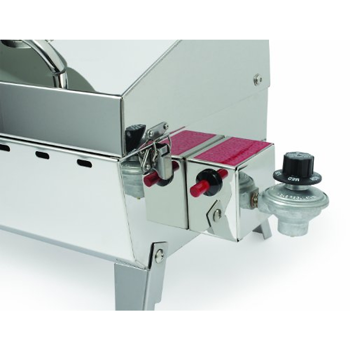 Camco Grill-Stow N Go 125 Portable Propane Gas Grill with Push Button Igniter, Temperature Gauge, and Storage Bag for RV, Tailgating, and Camping