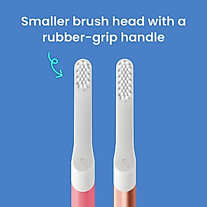 Quip Sonic Toothbrush for Kids - Timed Electric Toothbrush with Small Replaceable Brush Head - Soft Bristles, Rubber Handle, 3 Month Battery Life - Travel Toothbrush - Pink