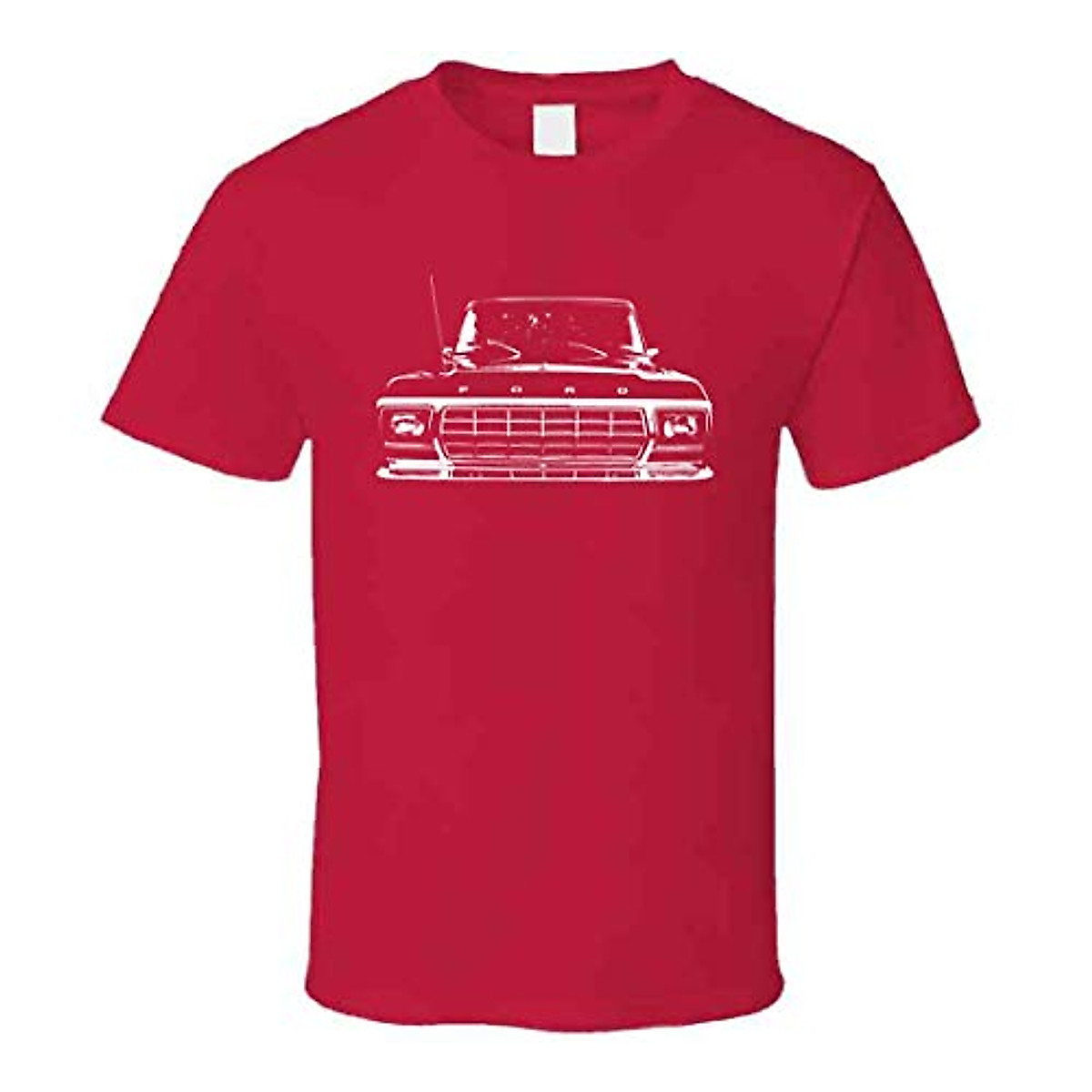 1978 F100 Pickup Truck Grill View Navy Blue T Shirt L Red