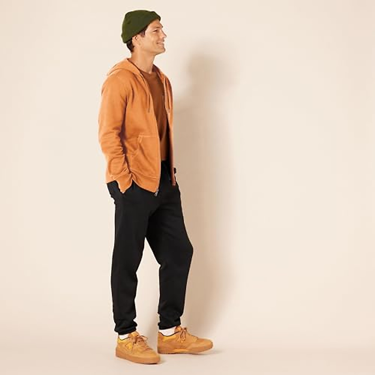 Amazon Essentials Men's Full-Zip Fleece Hoodie (Available in Big & Tall), Nutmeg, XX-Large