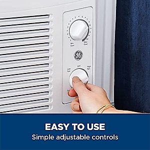 GE Window Air Conditioner 5000 BTU, Efficient Cooling For Smaller Areas Like Bedrooms And Guest Rooms, 5K BTU Window AC Unit With Easy Install Kit, White