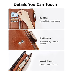 BOSTANTEN Womens Leather Wallets RFID Blocking Large Capacity＆Leather 15.6 inch Laptop Backpack Computer Bag