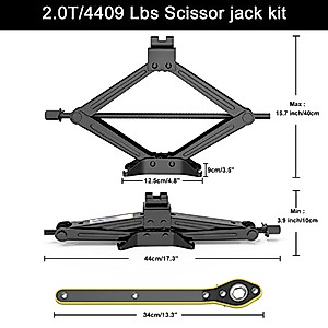IMAYCC 2 Ton(4409 lbs) Car Jack Kit,Heavy-Duty Scissor Jack for Car Lifting,Portable Tire Changing Kit with Lug Wrench for Auto/SUV/MPV