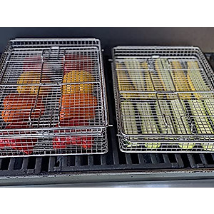 Basquettes for Ovens and Grills - Air-Fry, Crisp, Roast, Rotisserie, Dehydrate, Grill, Smoke. Use as Air Fryer Tray, BBQ Accessory, Crisper. High-Capacity 6-Piece Basket Set