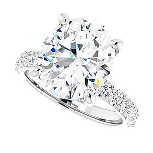 JEWELERYIUM 5 CT Oval Cut Colorless Moissanite Engagement Ring, Wedding/Bridal Ring Set, Solitaire Halo Style, Solid Sterling Silver Vintage Antique Anniversary Promise Ring Gift for Her (4)