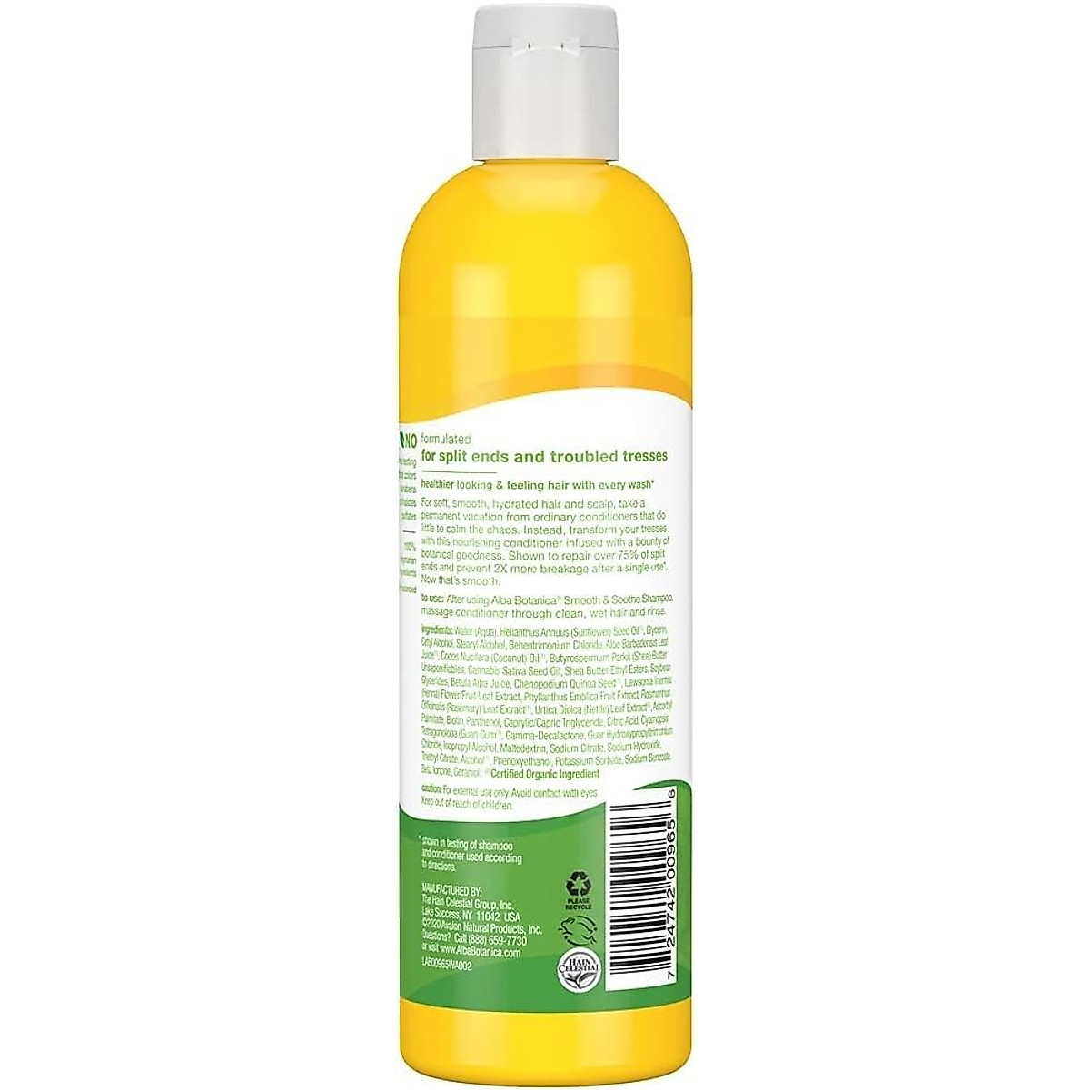 Alba Botanica Smooth & Soothe Conditioner, Cannabis Sativa Seed Oil, 12 Oz