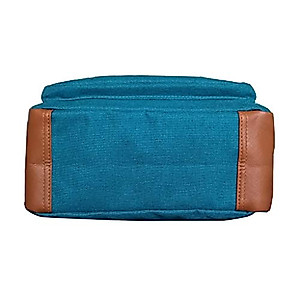 lqmosu Vintage Laptop Bag Fit up 15.6 inch,Casual Daypacks Backpack for Women Men,College Backpack with USB Charging Port (No USB~Deep Teal)