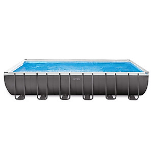 Intex 26363EH Ultra XTR 24 Ft x 12 Ft x 52 in Frame Above Ground Rectangular Pool with Pump, Automatic Vacuum Cleaner & Automatic Mounted Skimmer