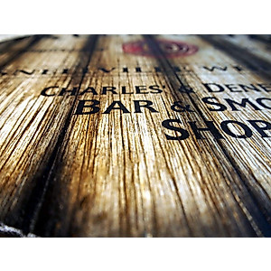 Personalized Table Top Inspired by Old Whiskey & Wine Barrel Lids, Custom Gifts for Men, Rustic Living Room Home Bar Man Cave Wood Furniture, Size 16/20/24/30/36/40/42/46 Inch