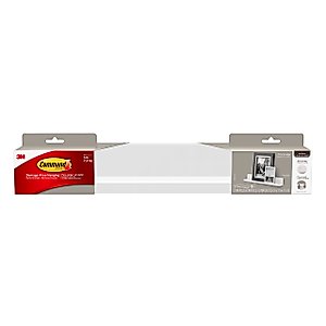 Command Picture Ledge, Damage Free Hanging Floating Shelf with Adhesive Strips, No Tools Picture Hanger for Displaying Home Photographs, 1 Ledge and 10 Command Strips