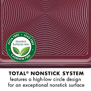 Circulon Nonstick Bakeware Set, Nonstick Cookie Sheet / Baking Sheet with Cooling Rack - 2 Piece, Merlot Red