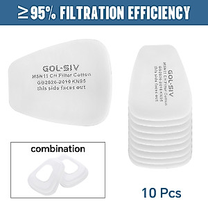 GOL-SIV Full Face Respirator Mask, Reusable Face Cover for Painting, Woodworking, Welding, Anti-fog Masks Against Gas, Dust (M6800+M6001)