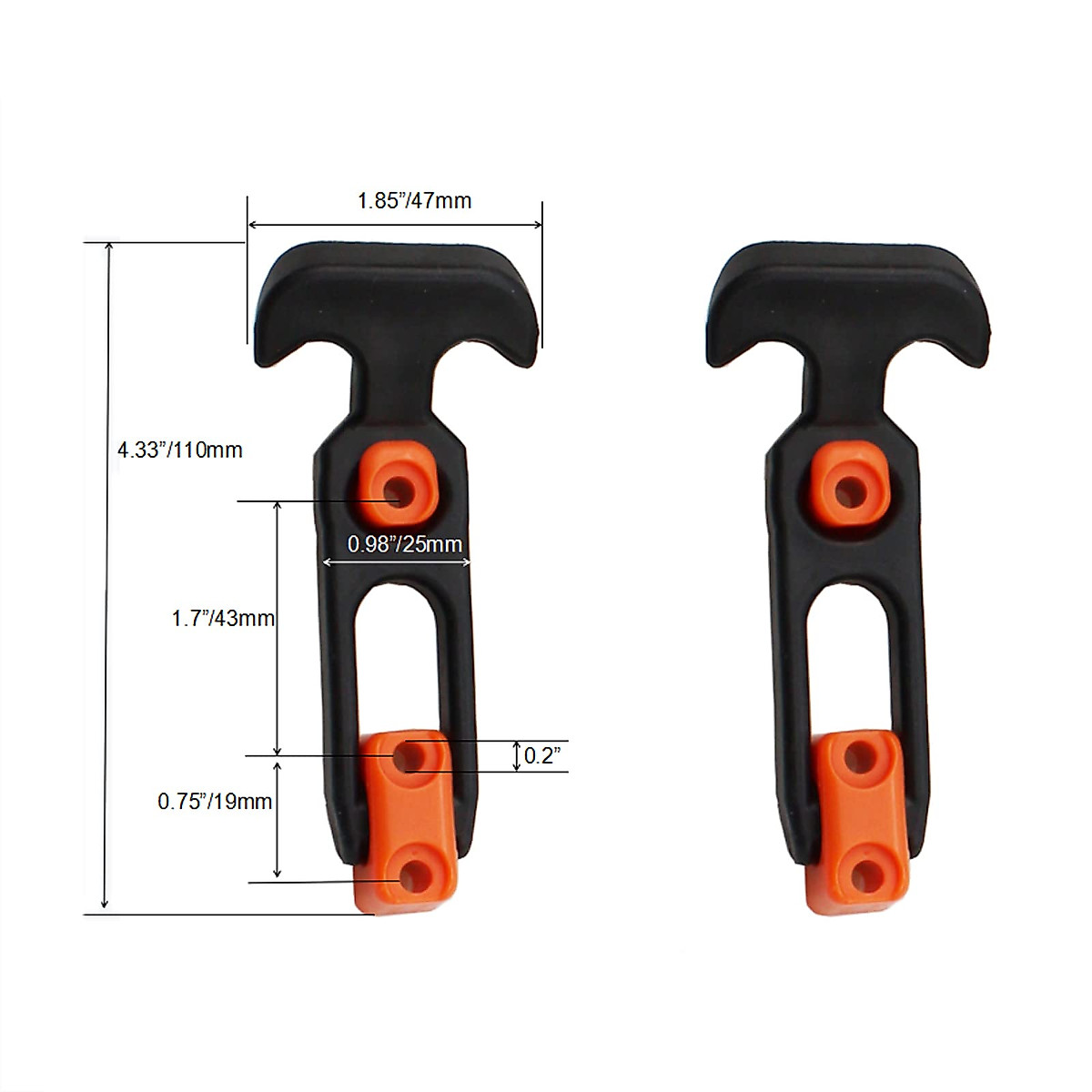 COOLOGIN Rubber Flexible T-Handle Hasp Draw Latch for Tool Box, Cooler, Golf Cart or Engineering Machine Hood (Multicolored, 2 PCS)
