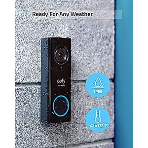 eufy Security Wi-Fi Video Doorbell, 2K Resolution, Real-Time Response, No Monthly Fees, Secure Local Storage, Free Wireless Chime (Require Existing Doorbell Wire, 16-24 VAC, 30 VA or above) (Renewed)
