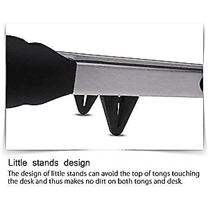 GEEKHOM Silicone Melt Proof 600F Heat Resistant Spatulas Set &amp; Tongs 2pack 9“+12” Silicone Tips Cooking Tongs