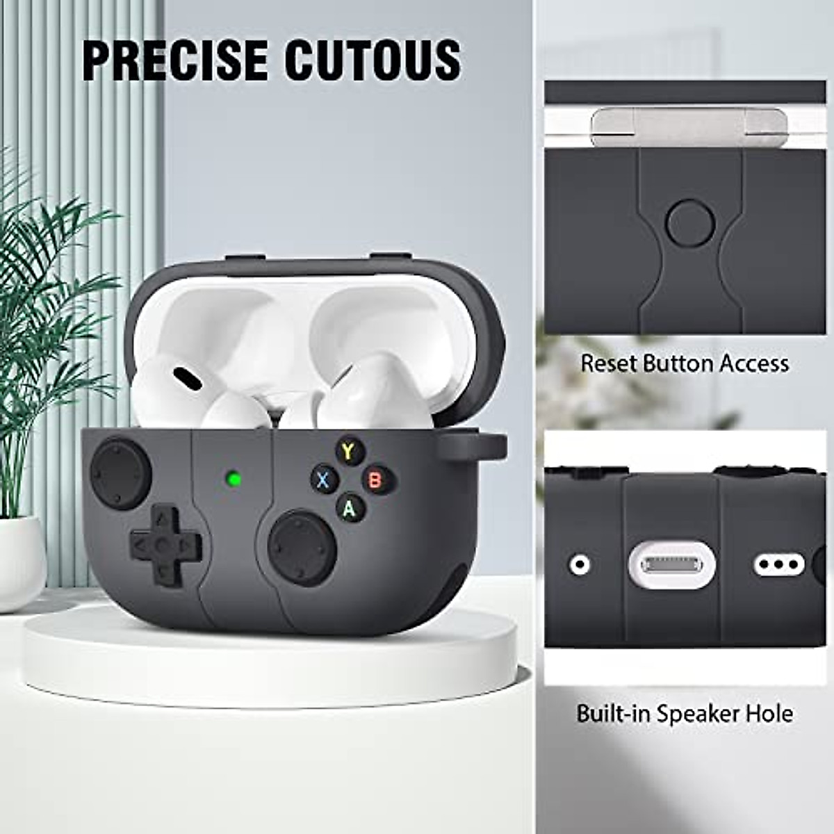 KOREDA Compatible with AirPods Pro 2nd Generation/1st Generation Case Cover with Cleaner Kit & Replacement Eartips (S/M/L), Funny Classic Handheld Game Console Design Case for AirPod Pro 2022/2019