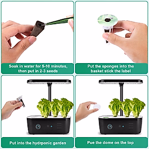 122pcs Seed Pod Kit, Hydroponics Garden Accessories for Aerogarden Growing System, Grow Anything Kit with 30 Grow Sponges, 30 Grow Baskets, 30 Grow Domes, 2 100ml Plant Food