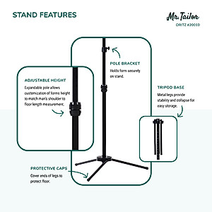 Dritz Mr. Tailor Adjustable Dress Form, Male, Black