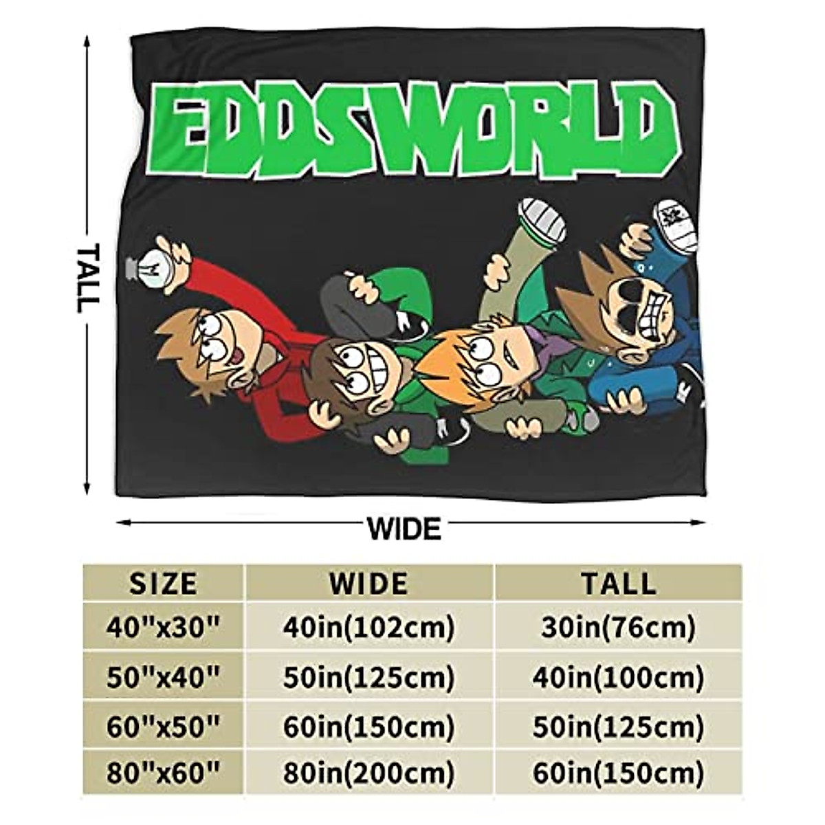 PankooClub Anime Manga Eddsworld Blanket Flannel Fleece Lightweight Throw Blankets All Seasons Bed Couch Office Outdoors 40"X30"