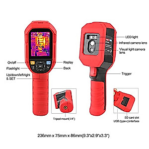 UNI-T UTi260B Thermal Camera with Macro Lens, Infrared Cameras Thermal Imaging Camera 256x192 IR Resolution Thermal Imager 49152Pixels 7 Palettes 25 Hz Refresh Rate, IP65 2-Meter Drop, 2.8" LCD