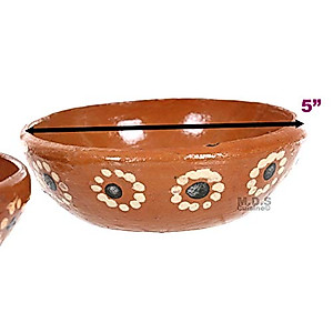 EMATIK Salsero de Barro 2 Single Salsa Bowls Traditional Clay Artisan Artezenia Made in Mexico Condiment Garnish Serving Bowls