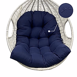 SEAHOME Hanging Basket Hanging Egg Chair Cushions,Indoor/Outdoor Swing Chair Cushion,Waterproof Soft Comfy Hammock Chair Seat Pads Back Cushion,Basket Chair Cushion for Patio Garden (Navy Blue)