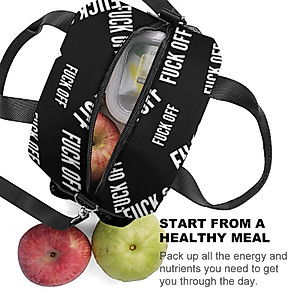 Fuck Off Lunch Box Storage Bag Leakproof Cooler Tote Shoulder Handbag All Over Print