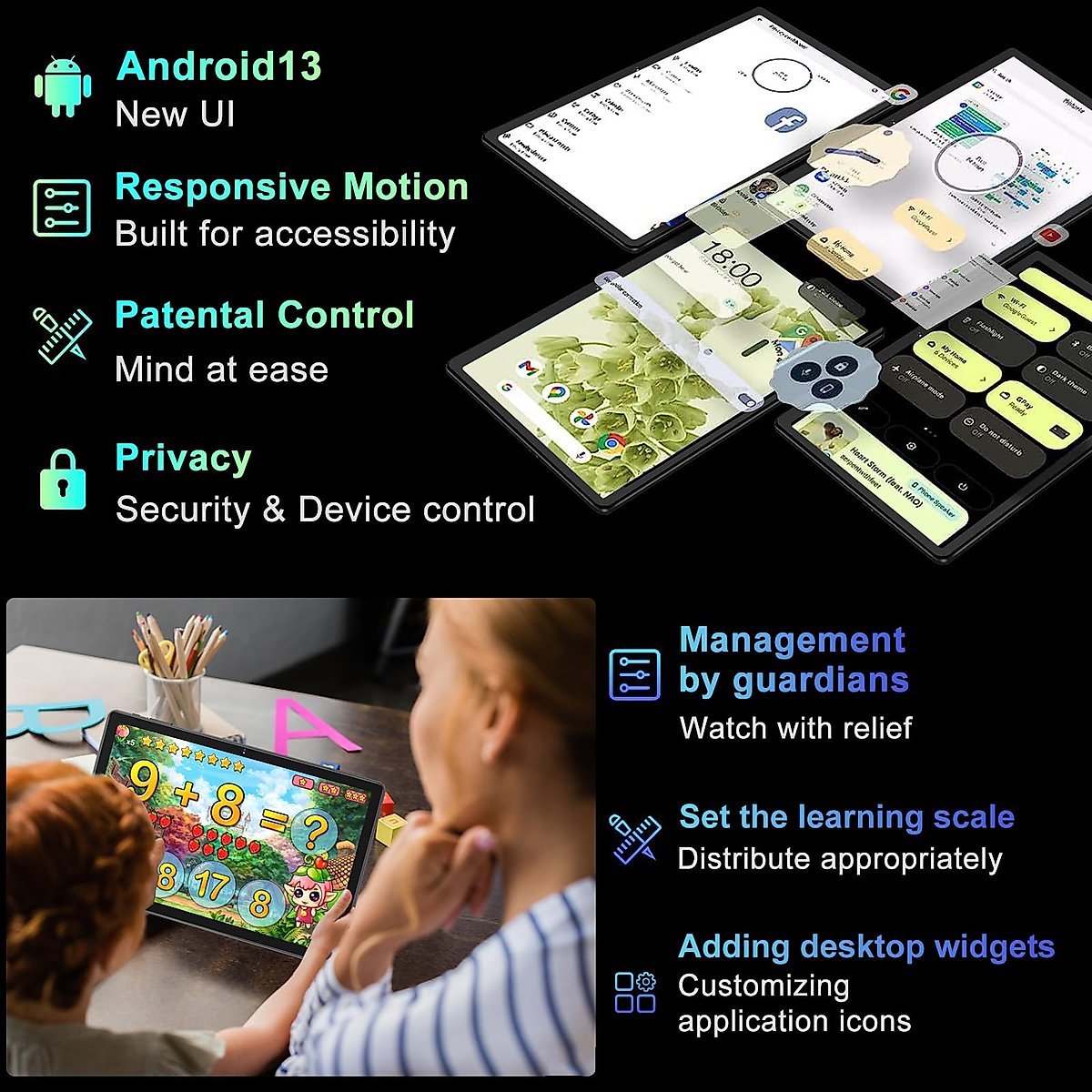 YESTEL Android 11 Tablet 10.1 inch 2 in1 Tablets with 2.0Ghz Octa-Core Processor, 4GB RAM 64GB ROM(Expand to 512GB), 2.4G+5G WiFi, Bluetooth5.0, 8000mAh Battery, Keyboard & Mouse Included-Grey