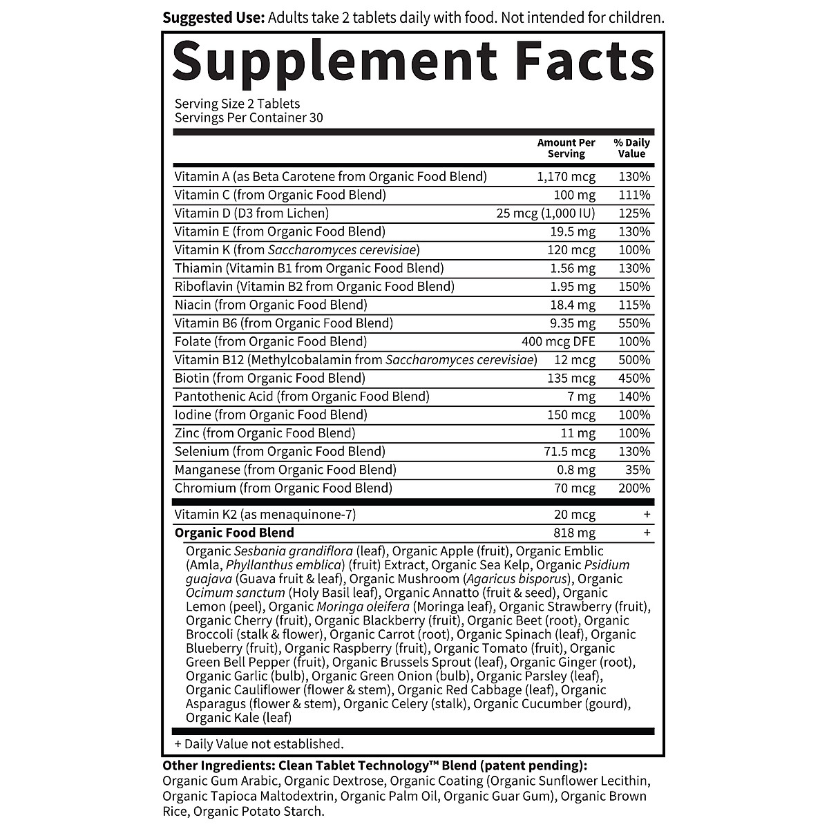 Garden of Life Organics Whole Food Multivitamin for Men, 60 Tablets, Vegan Mens Vitamins and Minerals for Mens Health and Well-being, Certified Organic Vegan Mens Multi