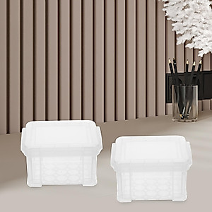 COHEALI Mini Rectangular Storage Containers 10pcs Reusable Small Plastic Storage Box Condiment Containers with Lids for Baby Food Snacks Sauces Candy Small Items Craft Projects