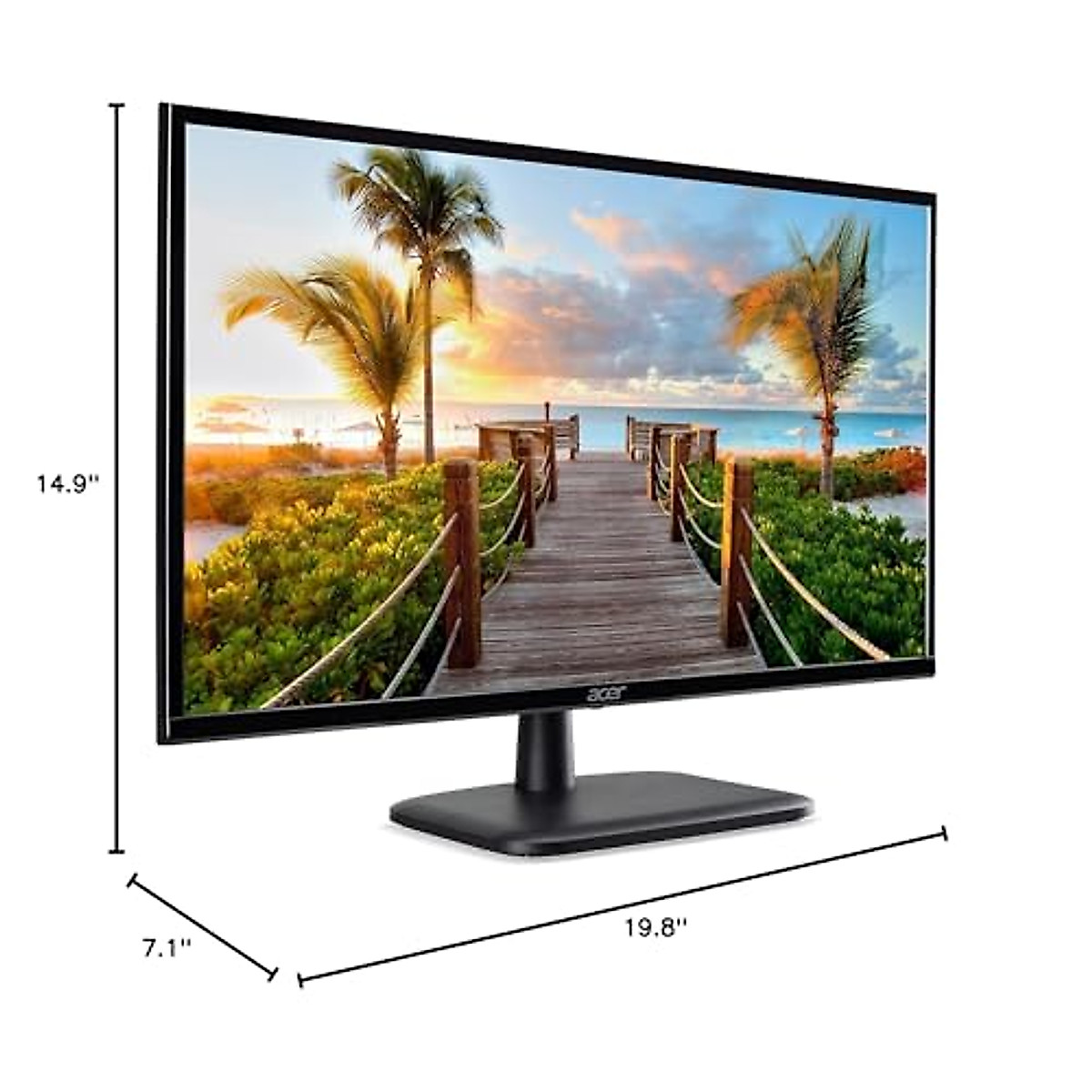 Acer EK220Q Abi 21.5" Full HD (1920 x 1080) VA Monitor | 75Hz Refresh Rate | 5ms Response Time | 1 HDMI & 1 VGA Port (HDMI Cable Included)