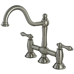 Kingston Brass KS3788AL Restoration 8-Inch Kitchen Faucet Without Sprayer, Brushed Nickel