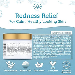 Era Organics Cream Redness Relief Moisturizer- Soothing Redness Relief for Face with Manuka Honey, MSM, Chamomile - Calming Moisturizer for Face - Redness Face Cream Made in USA
