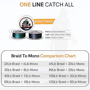 WataChamp Snova Pro Braided Fishing Line 6lb-100lb Incredible Superline Abrasion Resistant Braided Lines Super Strong High Performance (2 Spools for 164 Yards Package)
