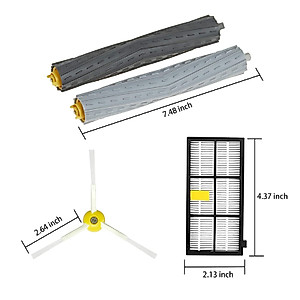 Replacement Parts Accessories Kit for iRobot Roomba 800 900 Series 850 805 860 861 866 870 871 880 890 960 980 981 985 Vacuum Cleaner, 1 Caster Wheel, Roller Brush,4 Side Brush, Filter