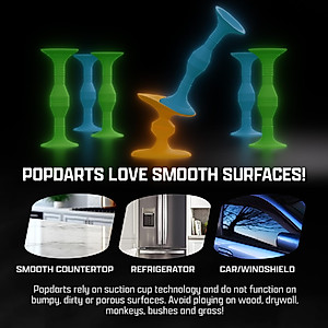 POPDARTS Glow Pack Game Set Glow in The Dark (Blue and Green) - Indoor, Outdoor Suction Cup Throwing Game - Competition with a POP