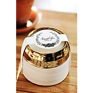 Hyggelight | The Growing Candle. Tired of Tossing Empty Candles? Try Our Less-Waste Solution. 10 oz, 55 hr Burn Time, 100% Soy Wax, Cotton Wick, Handmade Reusable Pot. (Sandalwood + Vanilla, Clara)